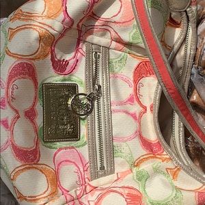 Coach | Bags | Coach White Multicolor Signature Shoulder Bag | Poshmark